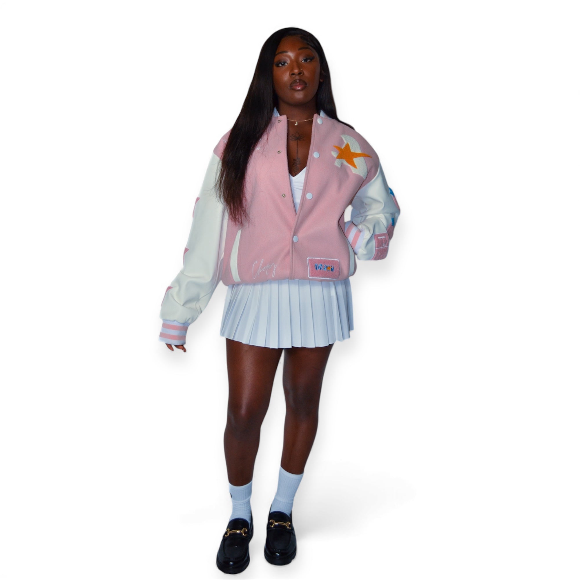 Pink DR3AM Varsity Jacket – DR3AM APPAREL